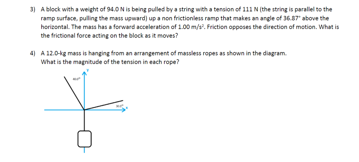 Solved 3) A block with a weight of 94.0 N is being pulled by | Chegg.com