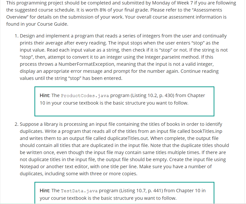 Solved This programming project should be completed and | Chegg.com