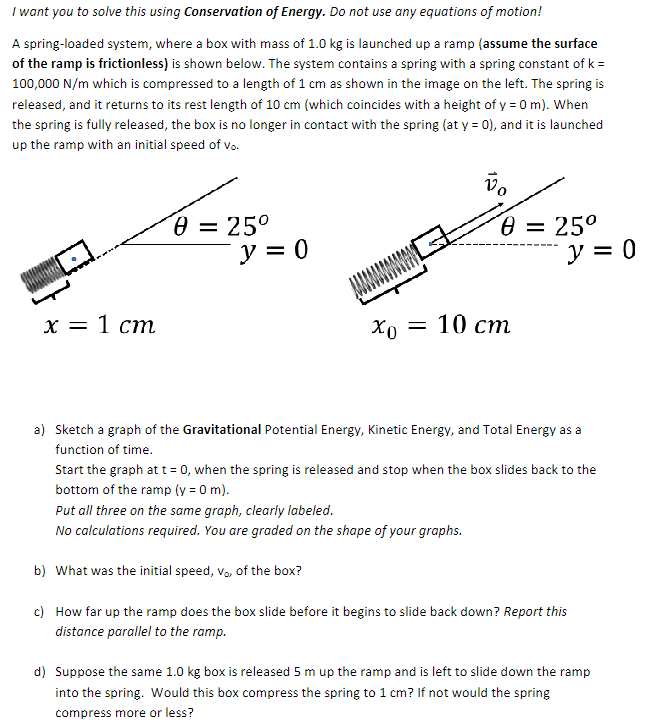 Solved I want you to solve this using Conservation of | Chegg.com