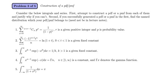 Solved Problem 3 of 5 Construction of a pdf/pmf Consider the | Chegg.com
