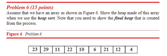 Solved Problem 6 (15 points) Assume that we have an array as | Chegg.com