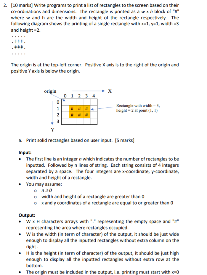 Solved there is a part(b) also: Print hollow rectangles | Chegg.com