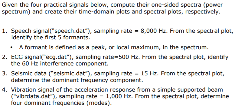 Solved Given the four practical signals below, compute their | Chegg.com