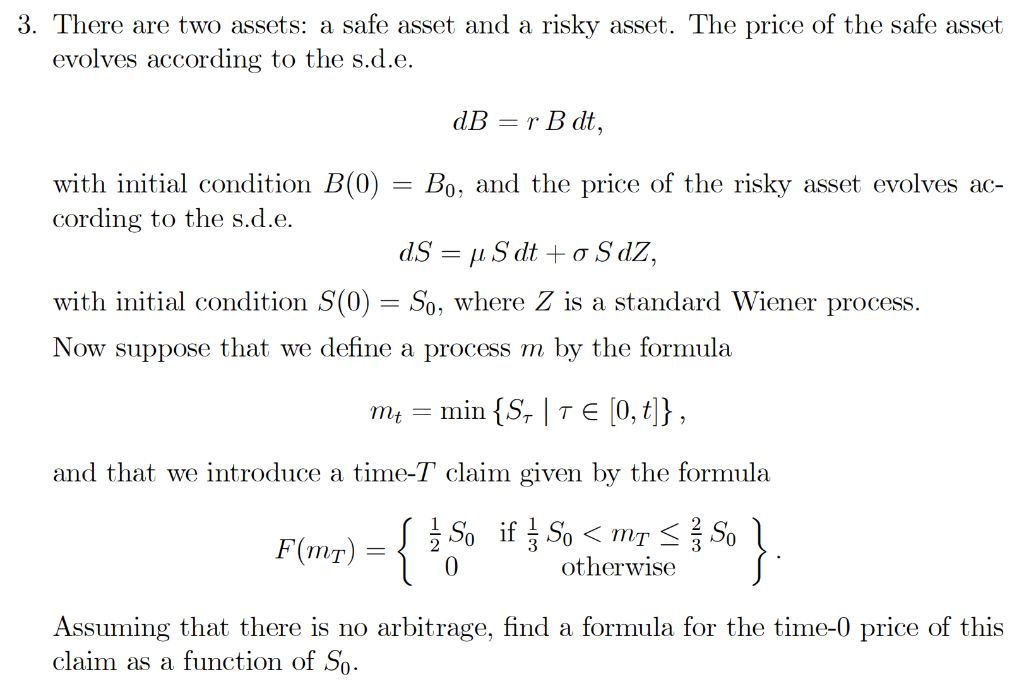 Solved 3. There are two assets: a safe asset and a risky | Chegg.com