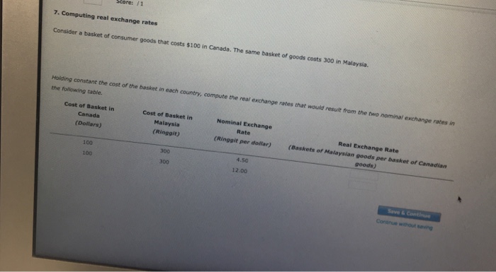 Solved Store:11 7. Computing real exchange rates Consider a | Chegg.com