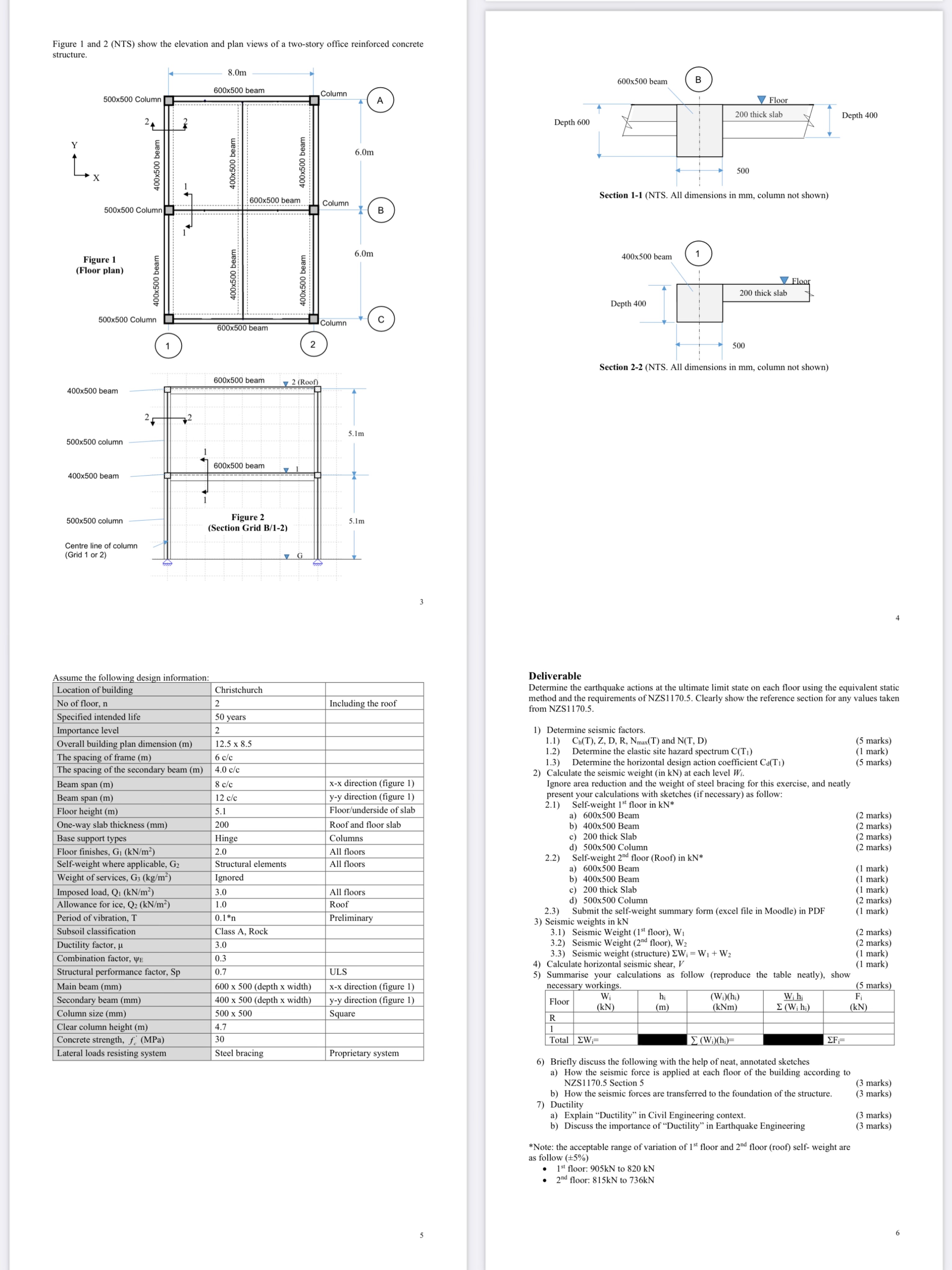 Figure 1 and 2 (NTS) show the elevation and plan | Chegg.com
