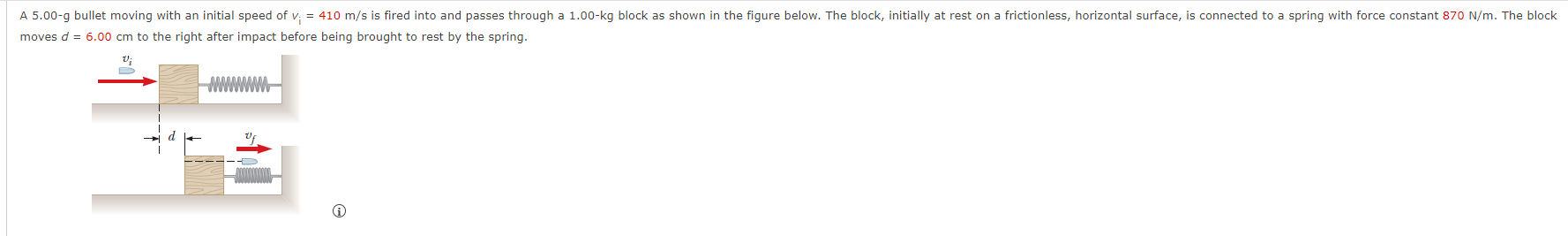 Solved A 5.00-g bullet moving with an initial speed of vi = | Chegg.com