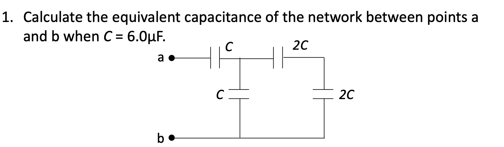 Solved Calculate the equivalent capacitance of the network | Chegg.com