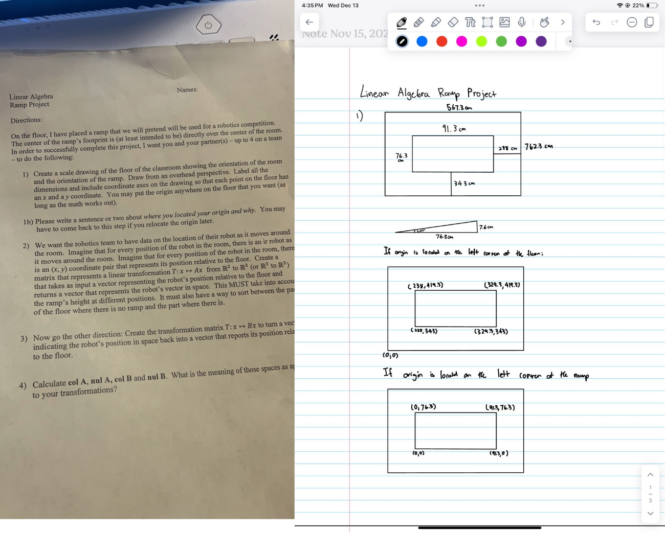 Solved Please help me with this linear algebra ramp project. | Chegg.com