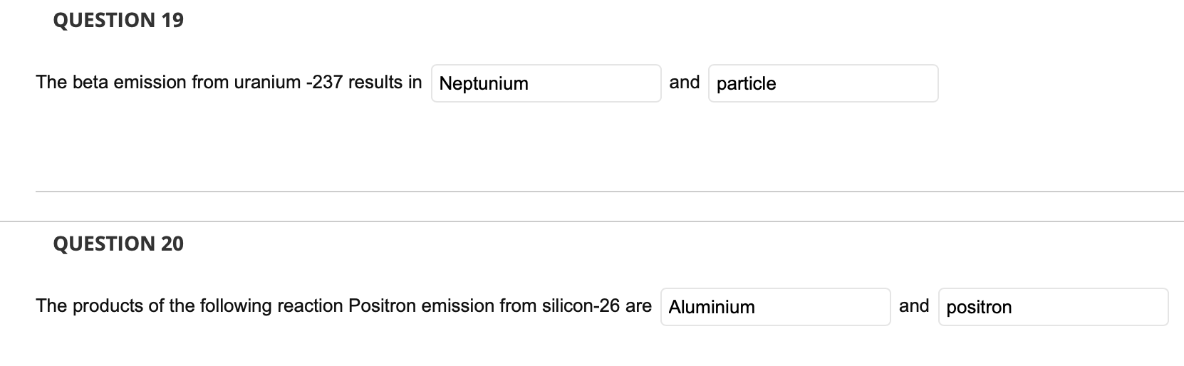 Solved QUESTION 19 The beta emission from uranium -237 | Chegg.com