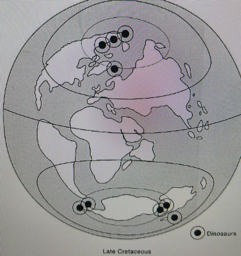 Solved Examine the distribution of dinosaur fossils from | Chegg.com
