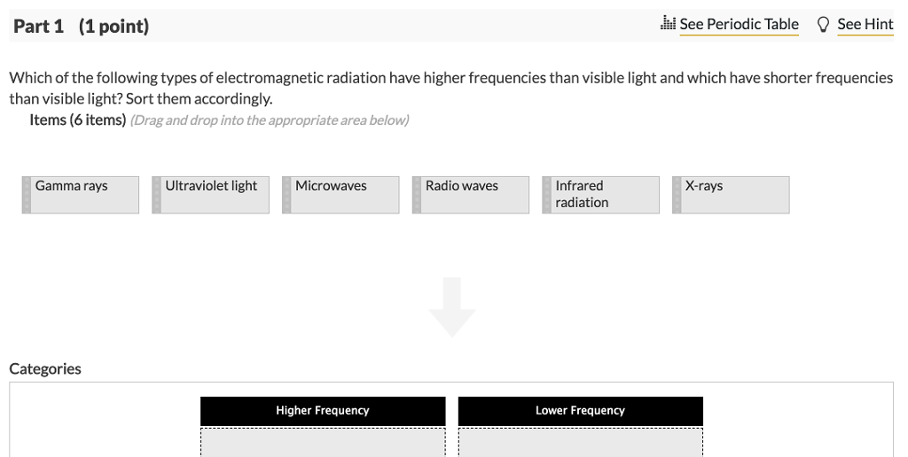 Solved Part 1 (1 point) d See Periodic Table Q See Hint | Chegg.com