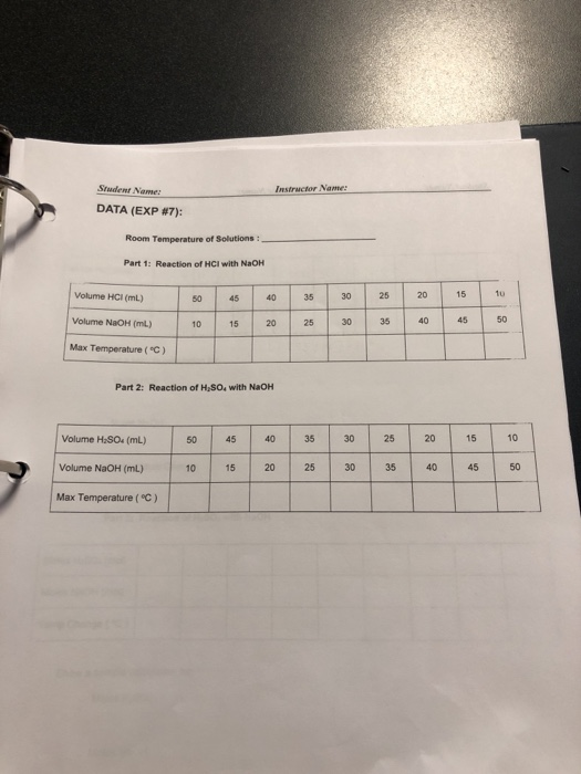Student Namme Instructor Name: DATA (EXP #7): Room | Chegg.com