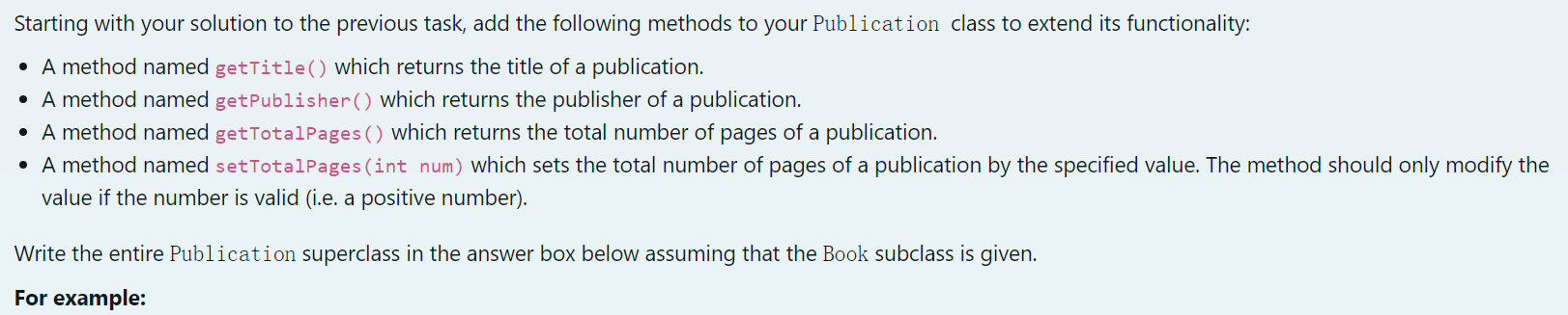 Solved Define an abstract superclass named Publication which | Chegg.com