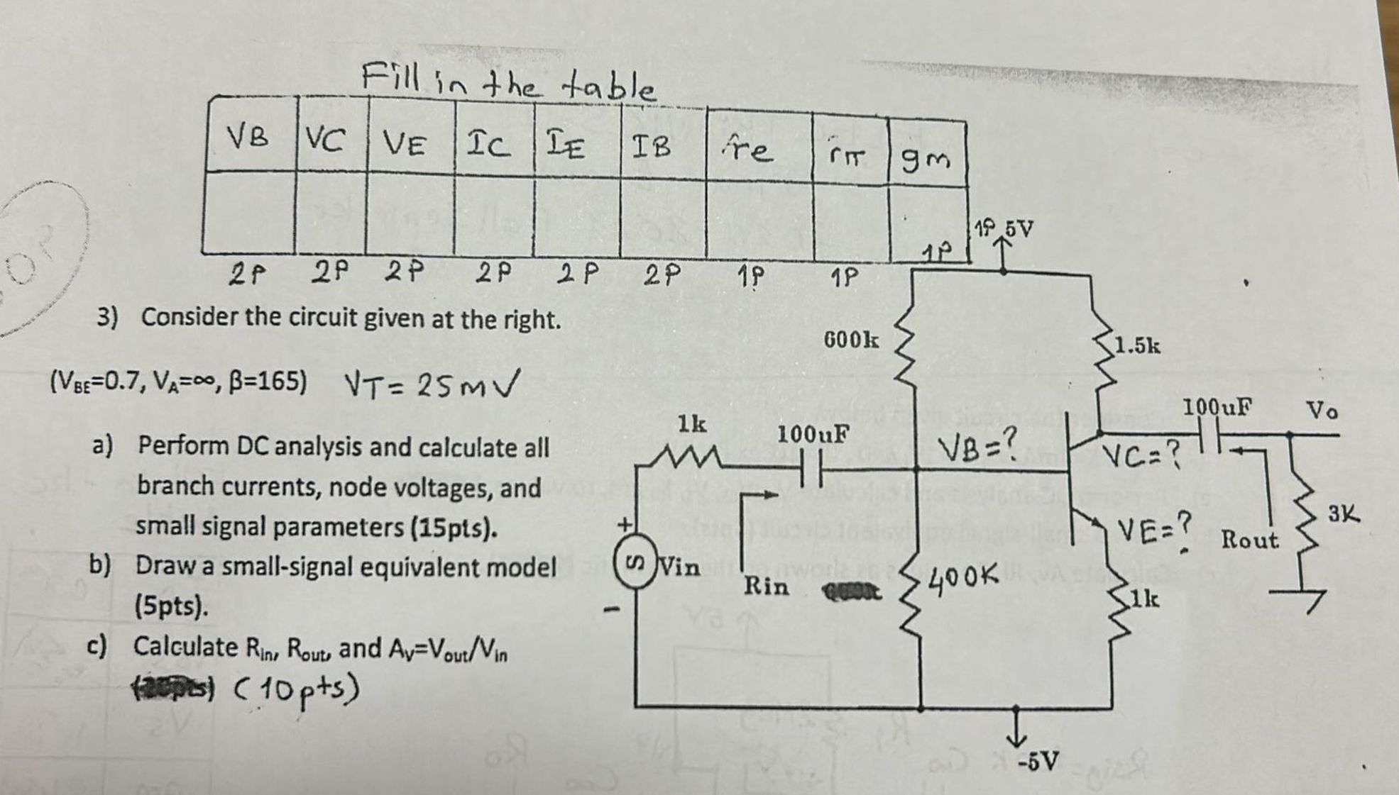 Solved Fill In The Table Chegg