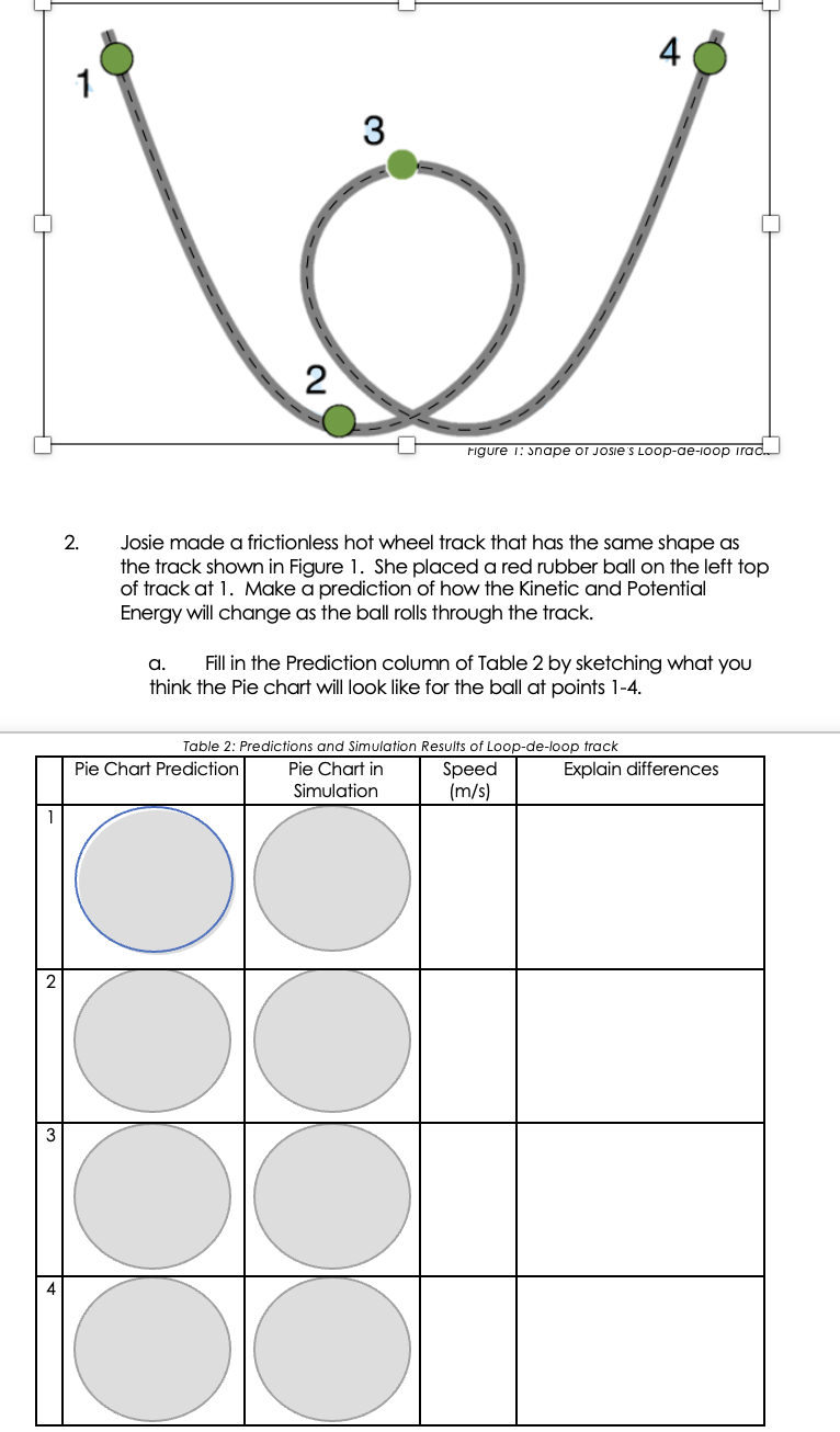 Solved Josie made a frictionless hot wheel track that has | Chegg.com