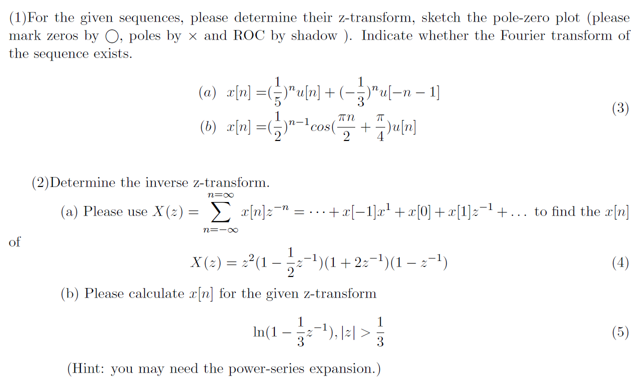 Solved (1)For the given sequences, please determine their | Chegg.com