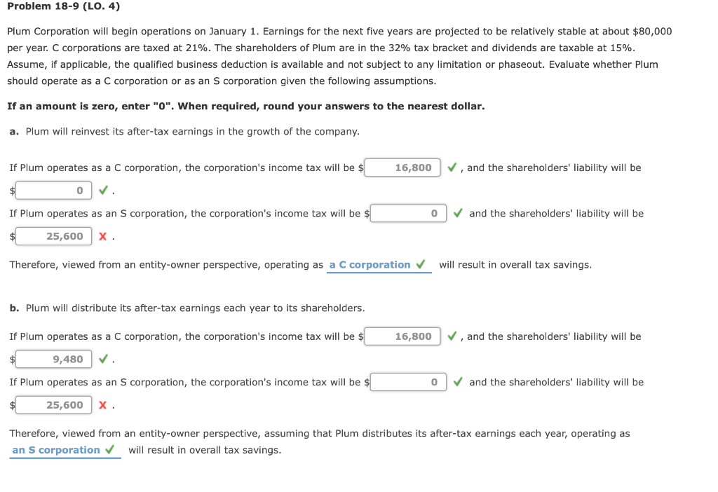 Solved Problem 18-9 (LO. 4) Plum Corporation will begin | Chegg.com