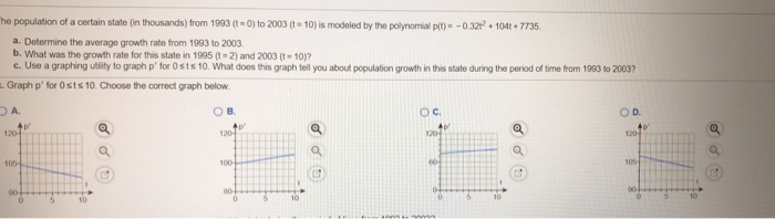 Solved e population of a certain state (in thousands) from | Chegg.com