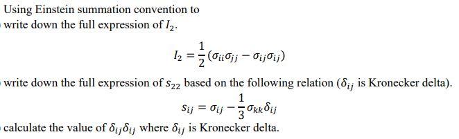 Solved Using Einstein summation convention to write down the | Chegg.com
