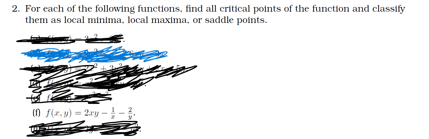 Solved 2. For each of the following functions, find all | Chegg.com