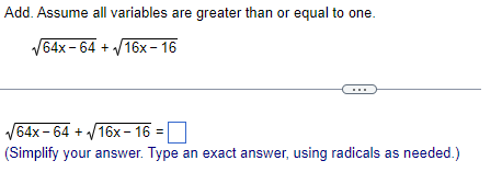 Solved Add. Assume all variables are greater than or equal | Chegg.com