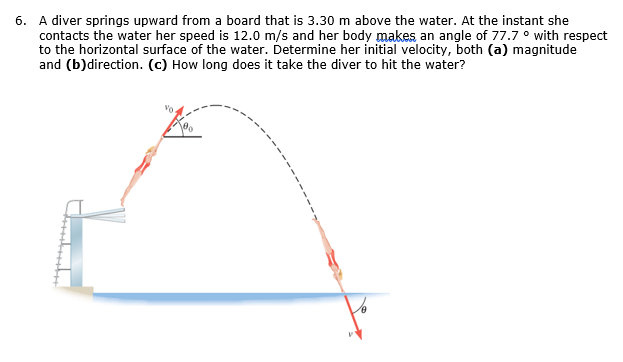 Solved 6. A diver springs upward from a board that is 3.30 m | Chegg.com
