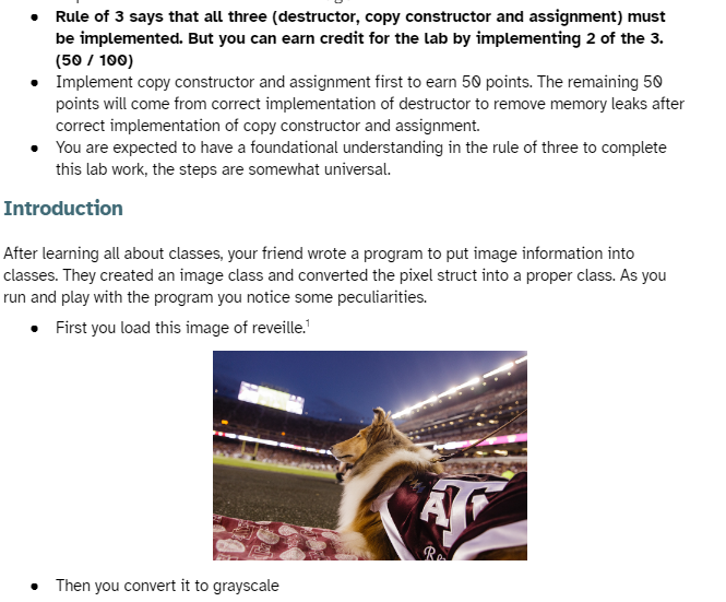 Solved - Rule of 3 says that all three (destructor, copy | Chegg.com
