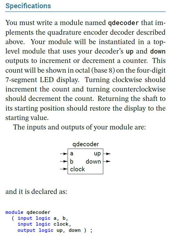 Solved Write Verilog Code For Rotary Encoder 4 Digit 7 1225