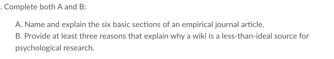 Solved Complete both A and B : A. Name and explain the six | Chegg.com