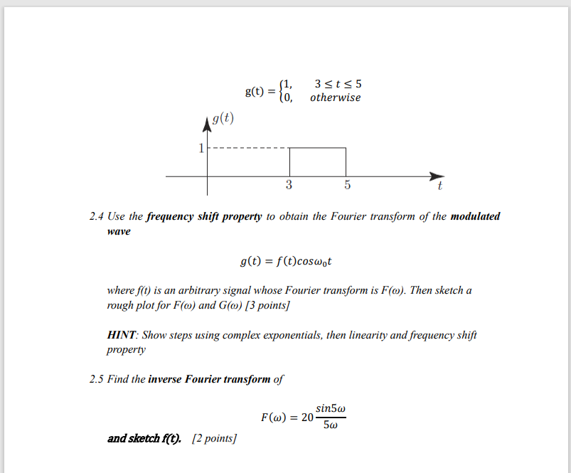 Solved 2. Fourier series and transformation 2.1 Fourier | Chegg.com