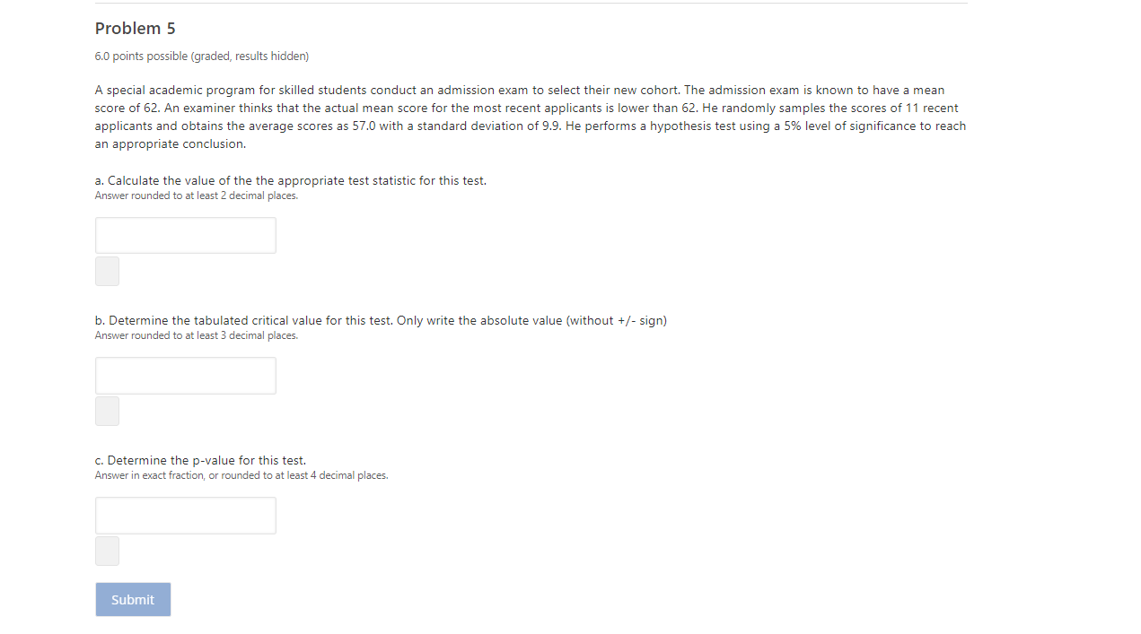Solved Problem 5 6.0 points possible (graded, results | Chegg.com