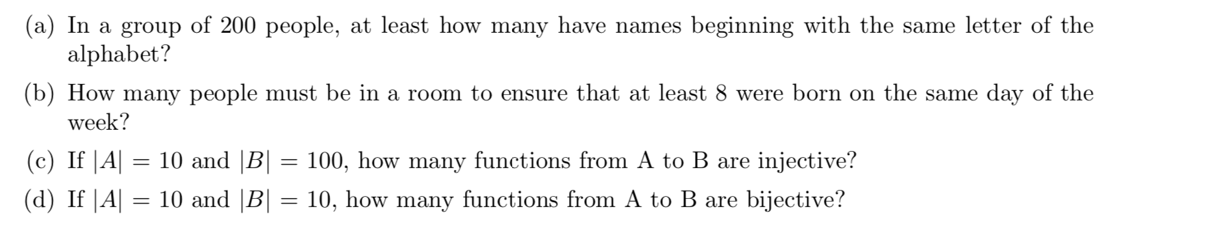 Solved (a) In a group of 200 people, at least how many have | Chegg.com
