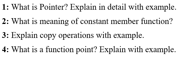 Solved 1: What is Pointer? Explain in detail with example. | Chegg.com