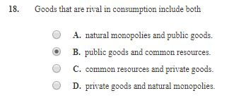 Solved 18. Goods that are rival in consumption include both | Chegg.com