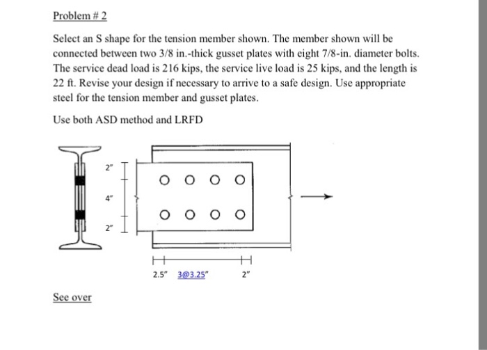 Solved Problem#2 Select an S shape for the tension member | Chegg.com