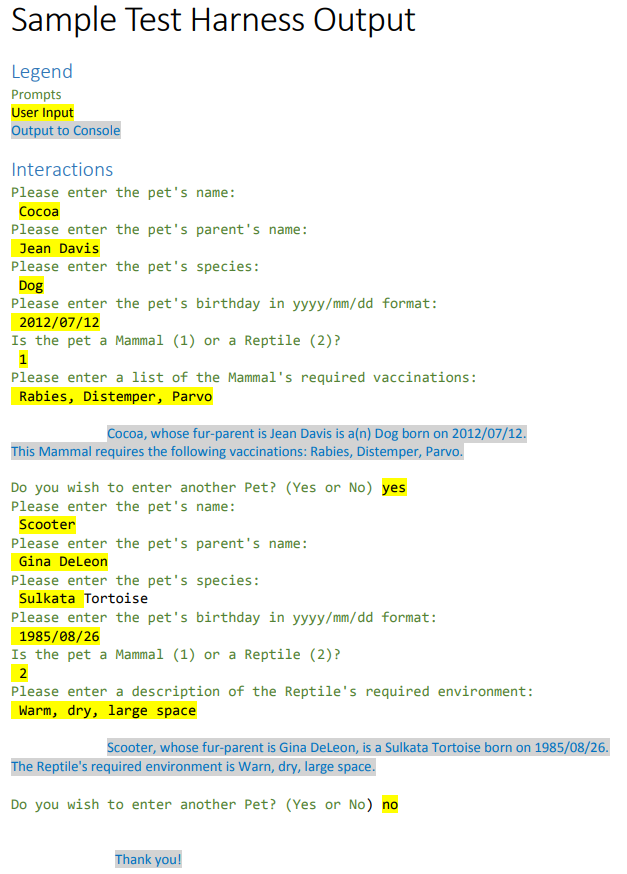 Solved **Lab question /* * Lab 03 * * Test harness | Chegg.com