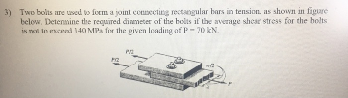Solved Two bolts are used to form a joint connecting | Chegg.com