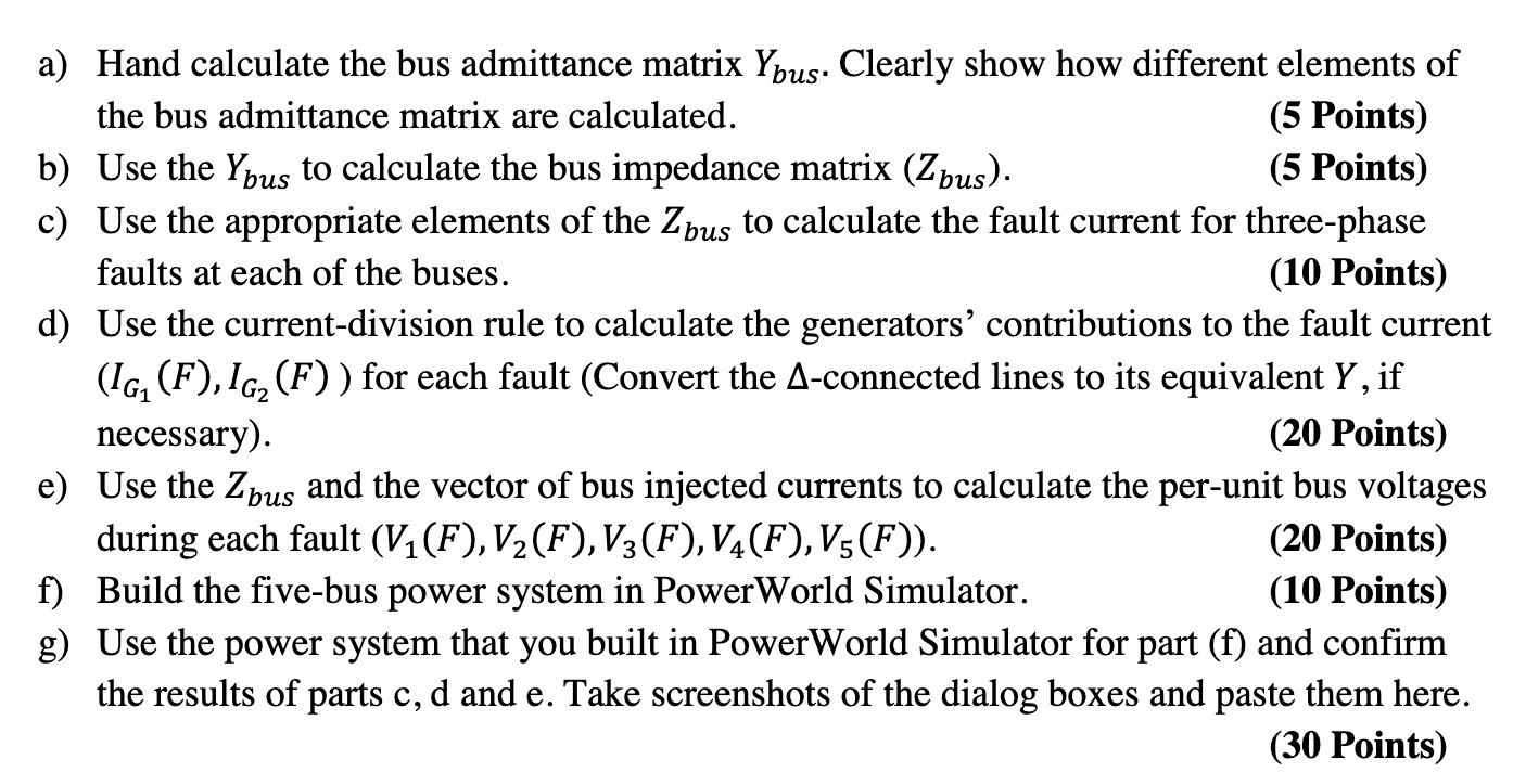 1. The single line diagram of a five-bus power system | Chegg.com