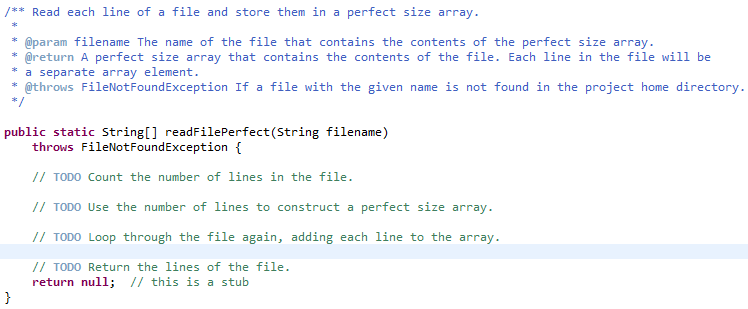 Solved /** Read each line of a file and store them in a | Chegg.com