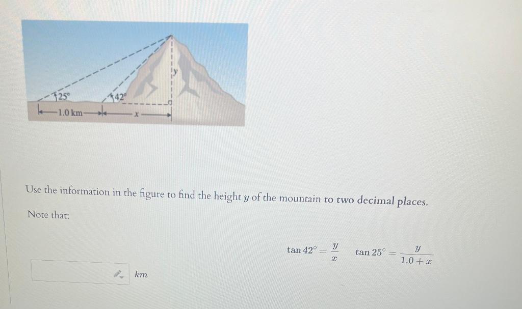Solved Use the information in the figure to find the height | Chegg.com
