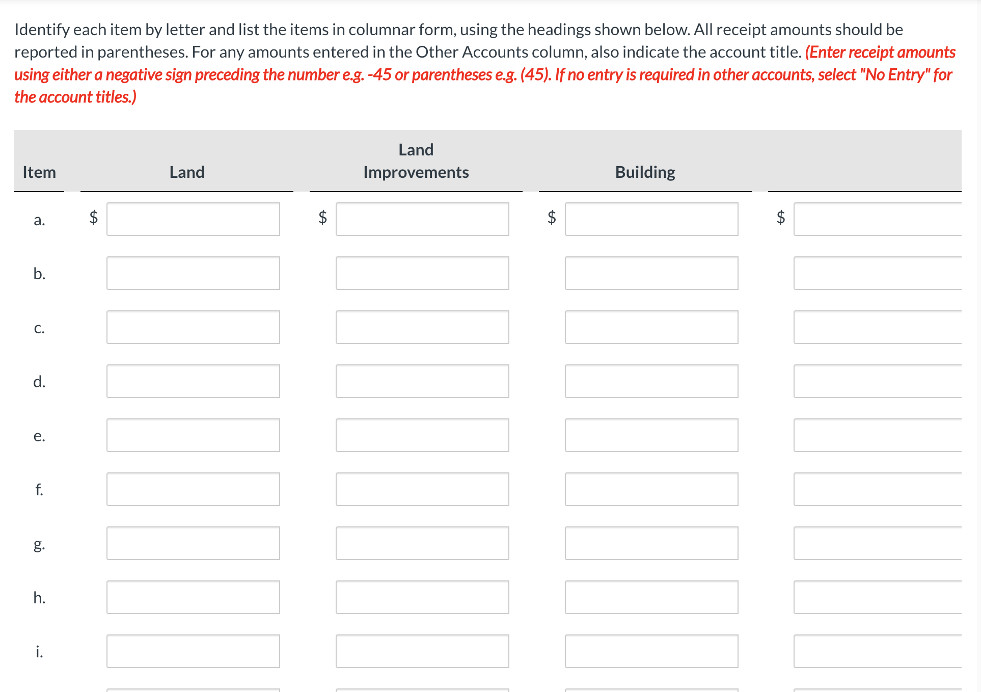 Solved Identify each item by letter and list the items in | Chegg.com