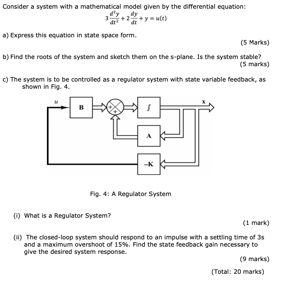 Solved Consider a system with a mathematical model given by | Chegg.com