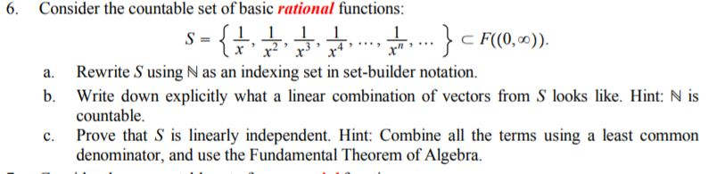 Solved 6. Consider the countable set of basic rational | Chegg.com