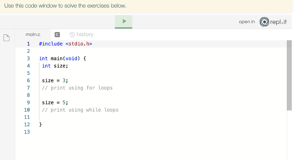 Solved Use this code window to solve the exercises below | Chegg.com