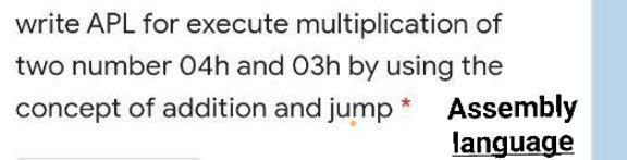 Solved write APL for execute multiplication of two number | Chegg.com