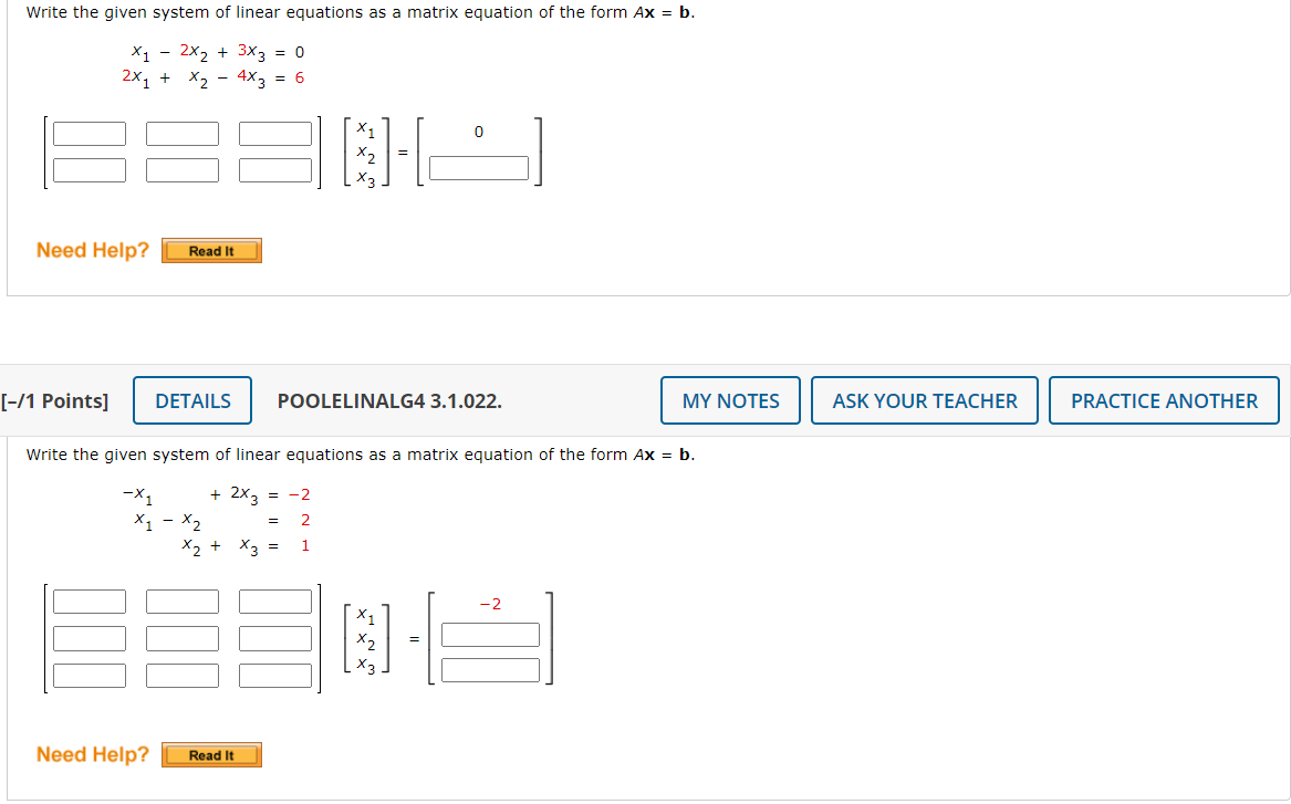 Solved Write the given system of linear equations as a | Chegg.com
