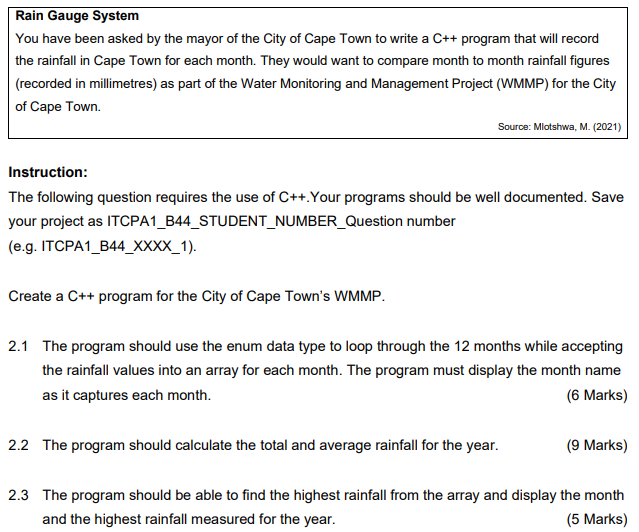 Solved Rain Gauge System You have been asked by the mayor of | Chegg.com