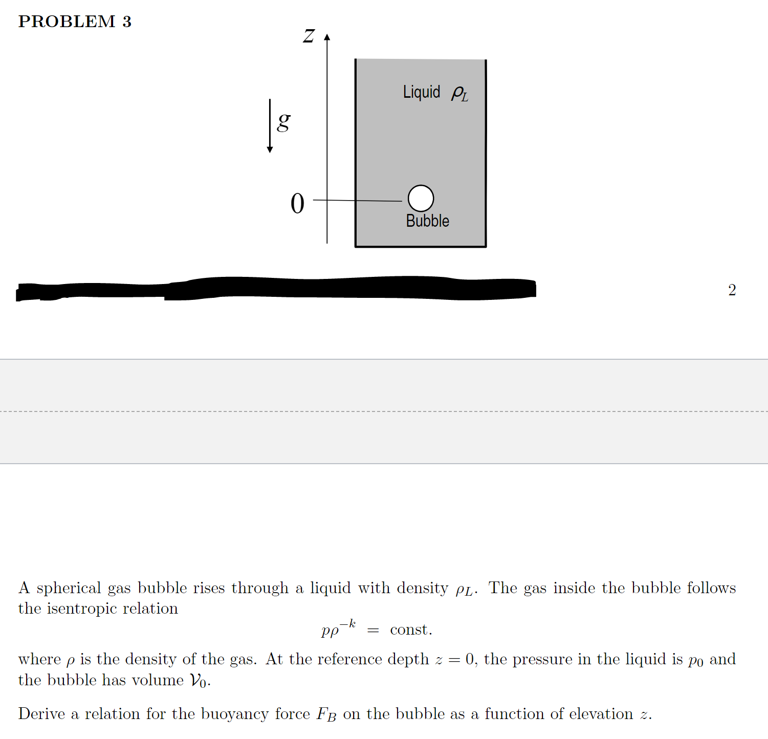 Solved A spherical gas bubble rises through a liquid with | Chegg.com