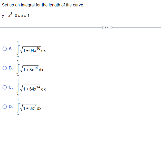Solved Set up an integral for the length of the curve. | Chegg.com